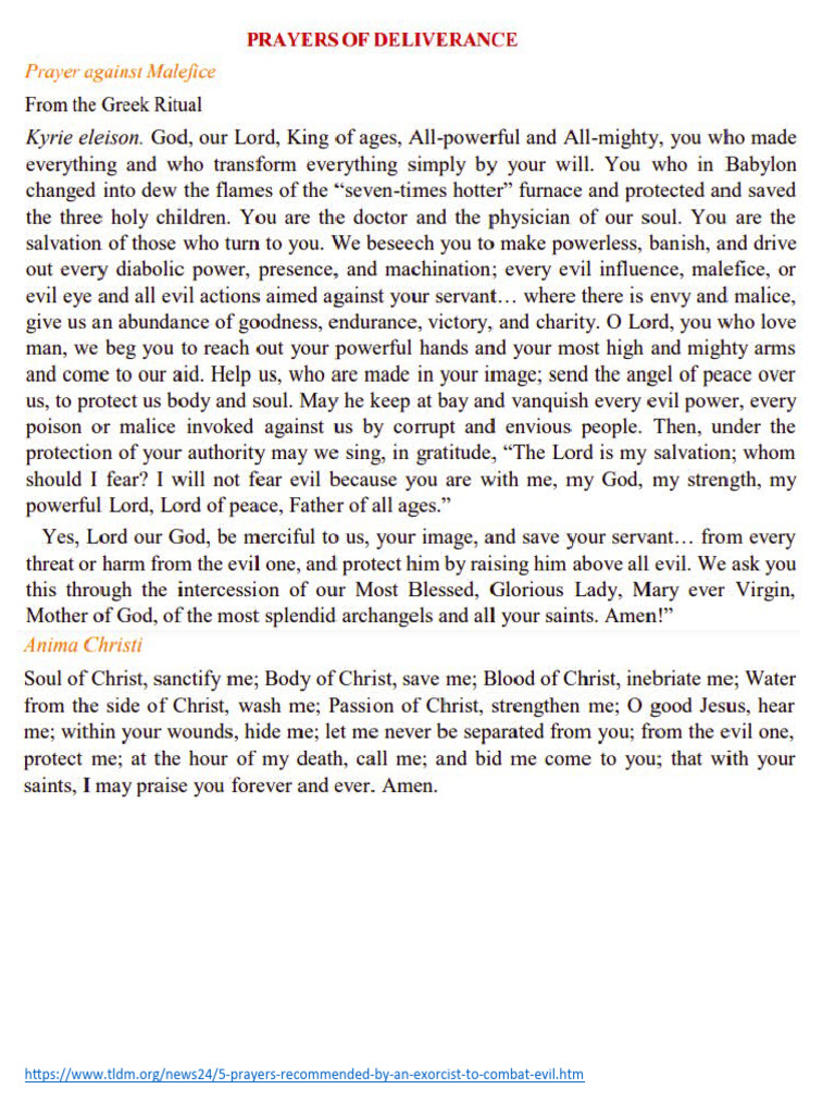 Deliverance Prayer Book An Exorcist Tells His Story | PDF | Satan ...