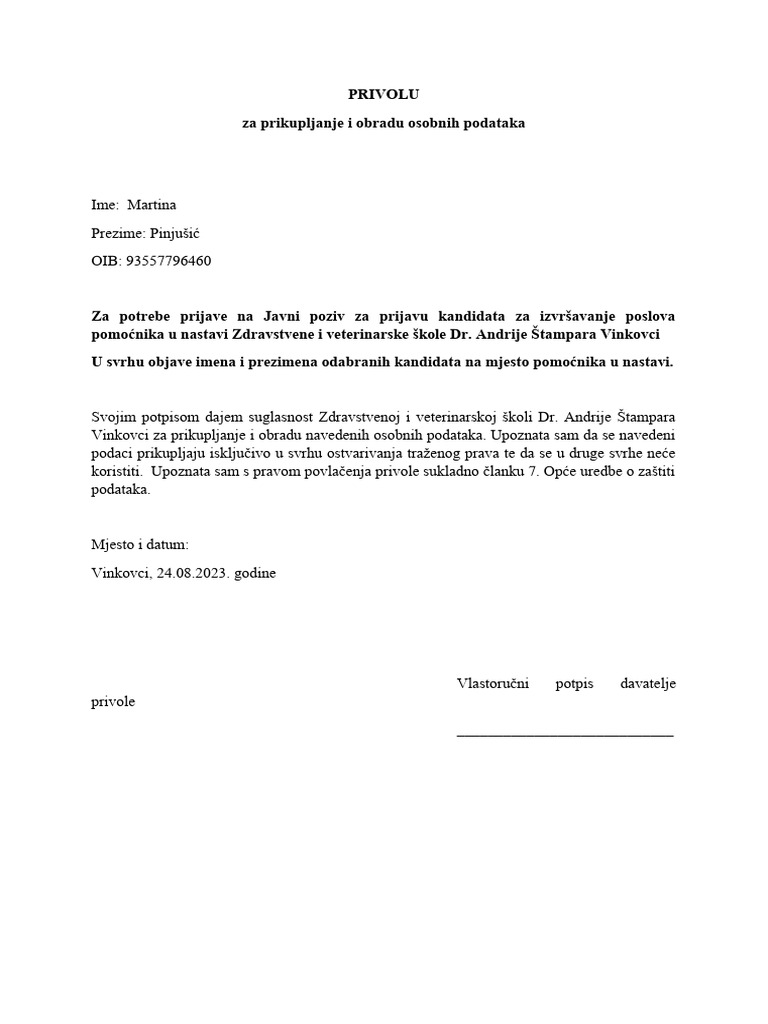 Privola-Zdravstvena Škola | PDF