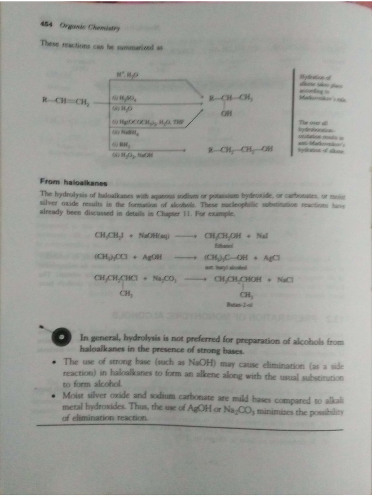 Methods of Preparation of Alcohols and Their Reactions | PDF