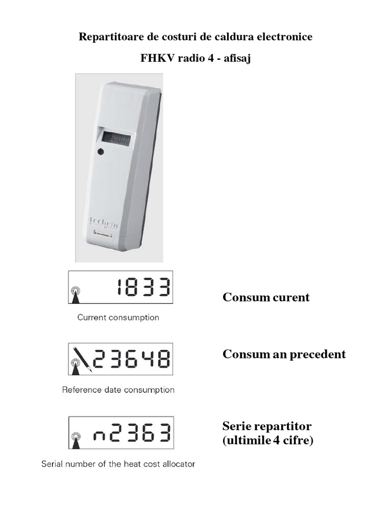 Instructiuni de Utilizare Repartitor FHKV Radio 4 | PDF