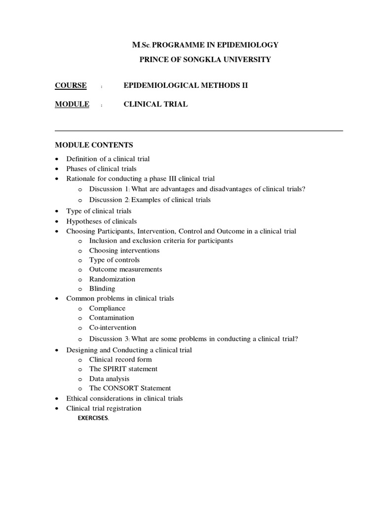 Clinical Trial Module 2020-SA | PDF | Randomized Controlled Trial ...
