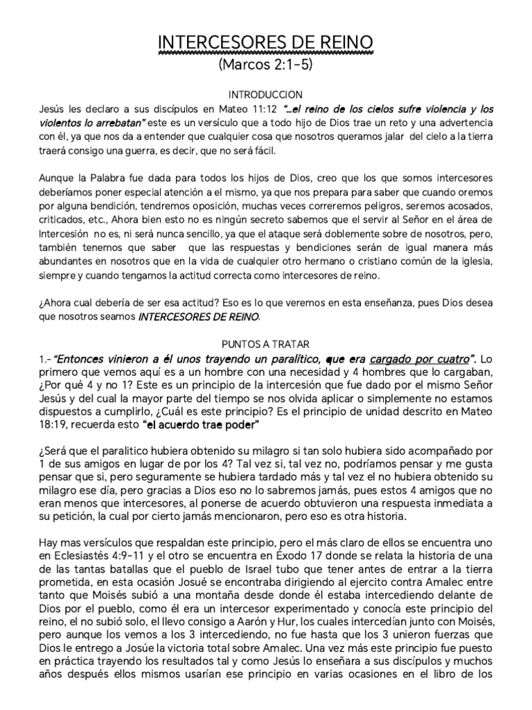 Intercesores de Reino | PDF | Intercesión | Oración Intercesores de Reino | PDF | Intercesión | Oración