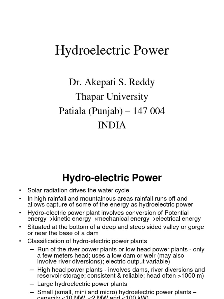 Hydro Electric Power | PDF | Hydroelectricity | Power Station
