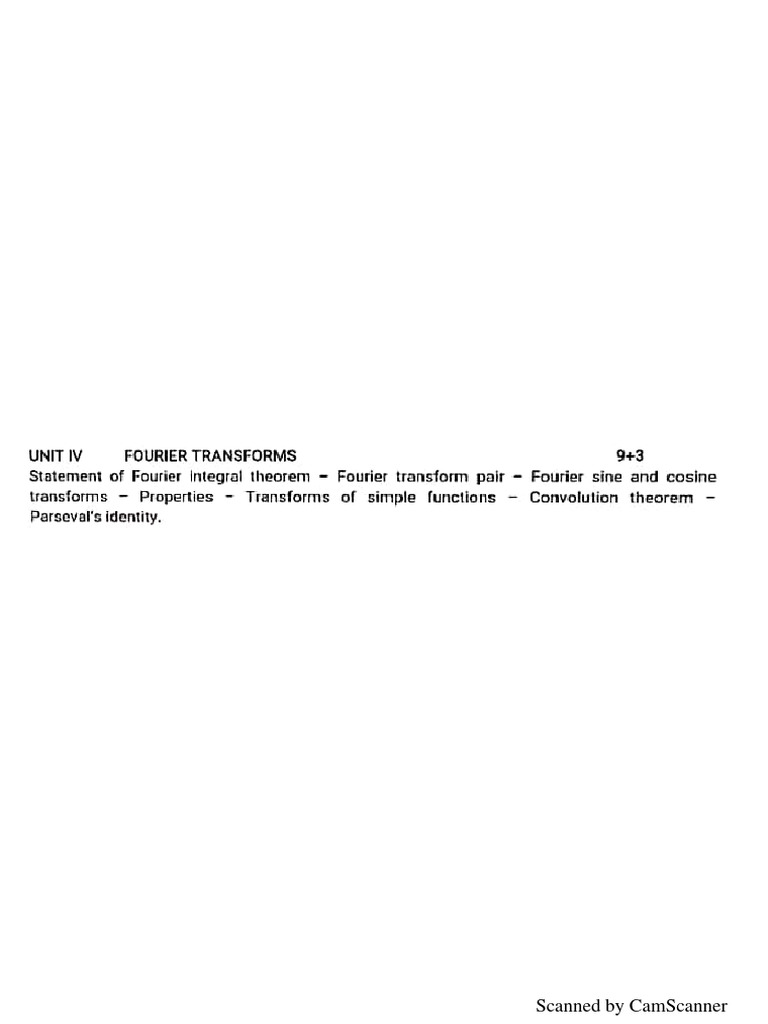 UNIT V (Fourier Transform) | PDF UNIT V (Fourier Transform) | PDF