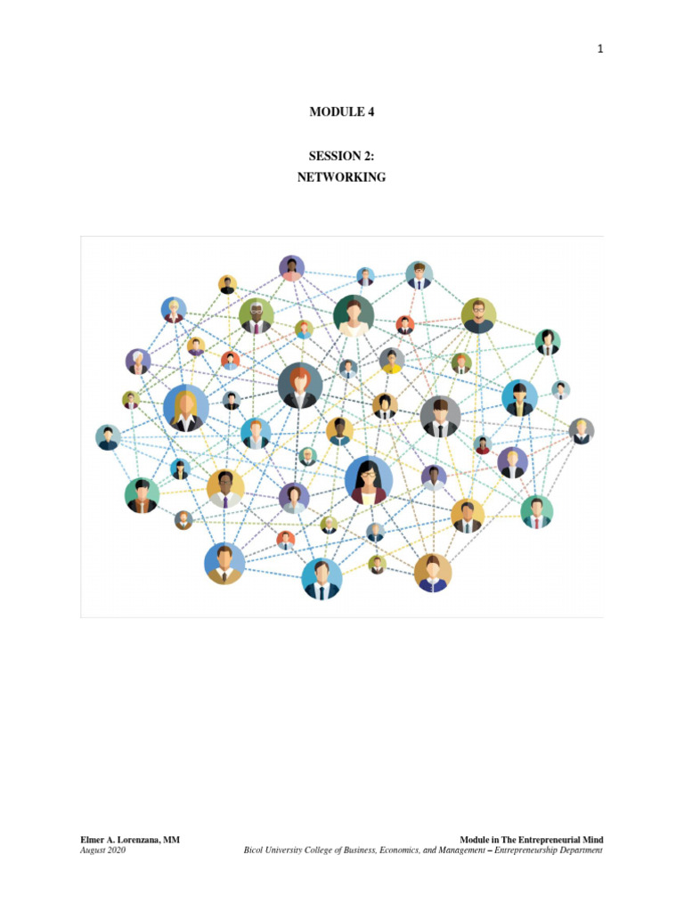 Module 4 Session 2 Networking Pdf Entrepreneurship Business