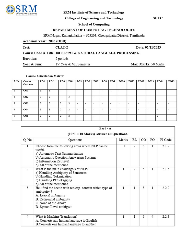 CT3 Set C | PDF | Ambiguity | Cognitive Science