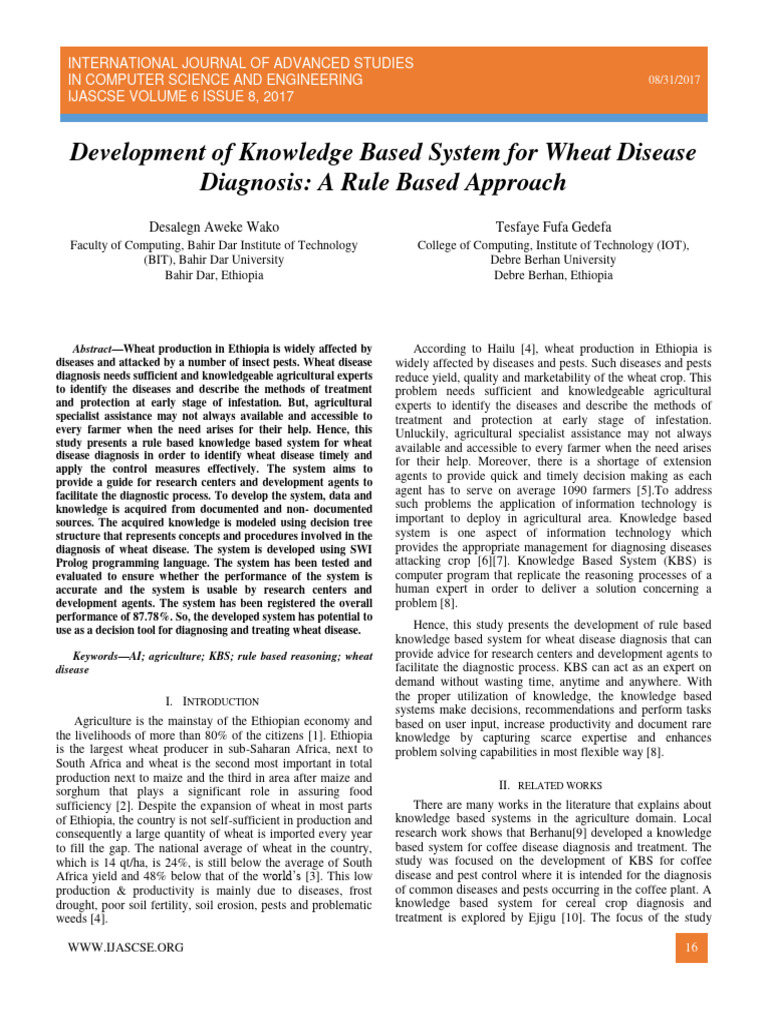 Wheat Disease Diagnosis - 025546 | PDF | Medical Diagnosis | Expert