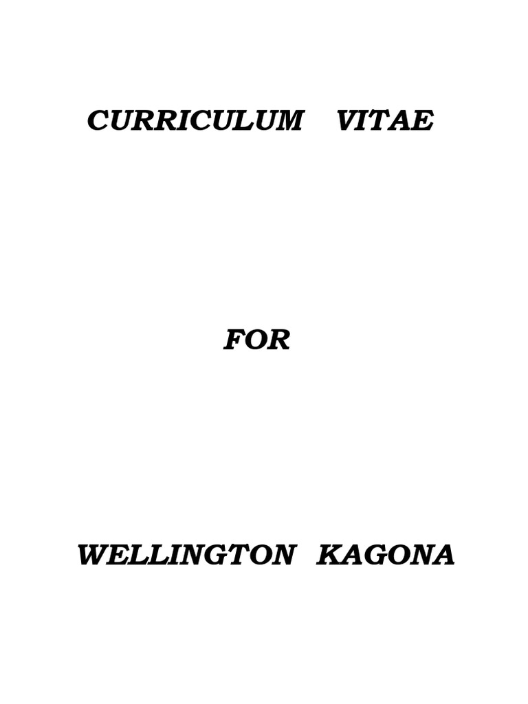 Wellington Kagona CV | PDF