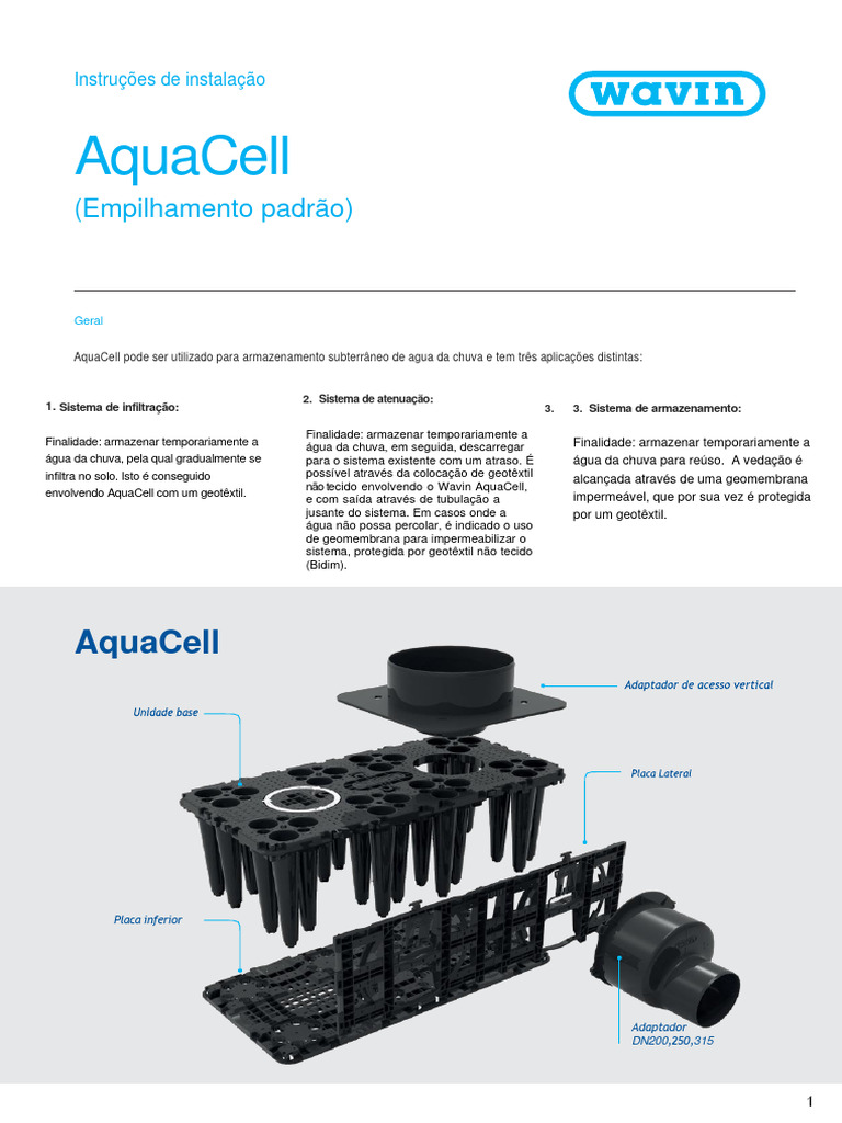 Aquacell Manual de Instalação | PDF | Chuva