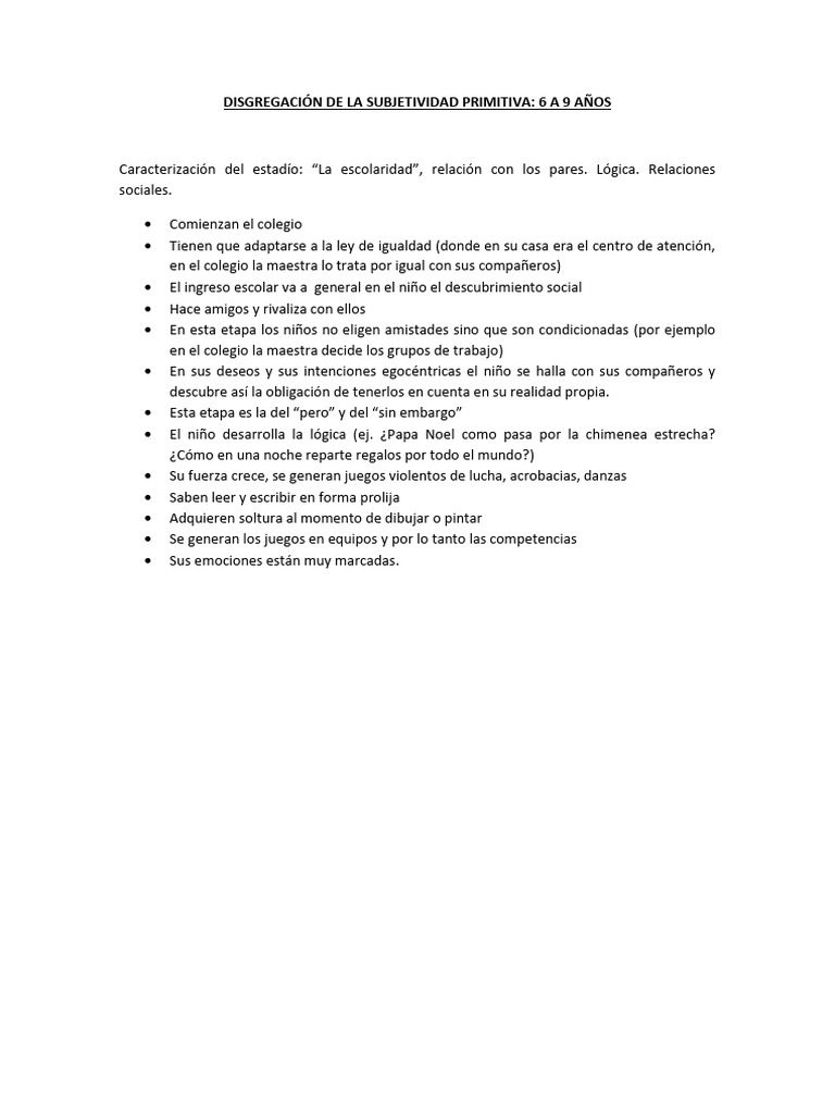 Disgregación de La Subjetividad Primitiva | PDF