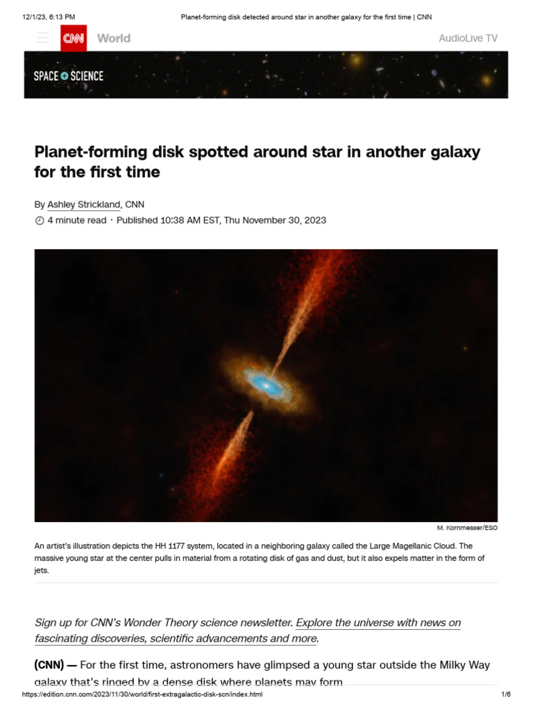 Planet-Forming Disk Detected Around Star in Another Galaxy For The ...