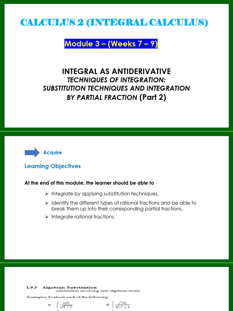 Module 3 Calc 2 Techniques Part 2 Acquire | Download Free PDF ...