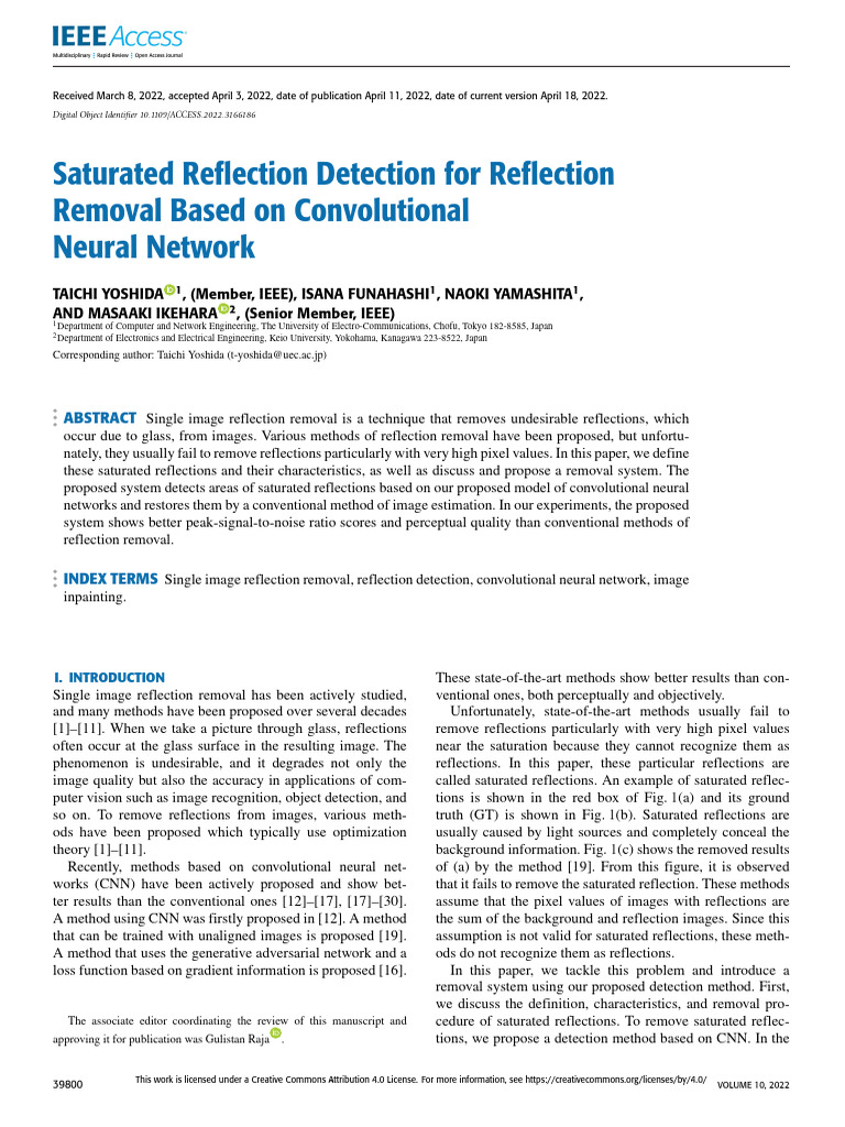 Saturated Reflection Detection For Reflection Remo | PDF | Applied ...