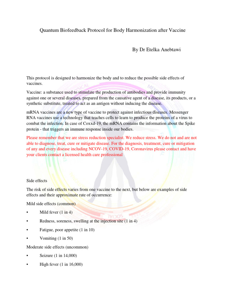 Quantum Biofeedback Protocol For Body Harmonization After Vaccine Pdf