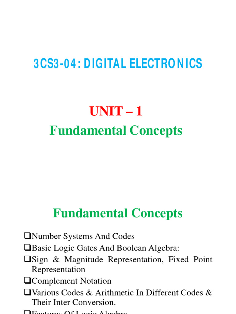 DE Unit 1 | PDF | Logic Gate | Boolean Algebra