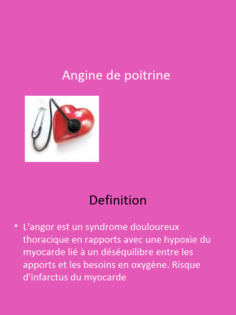 Angine de Poitrine-1 | PDF | Système cardio-vasculaire | Épidémiologie