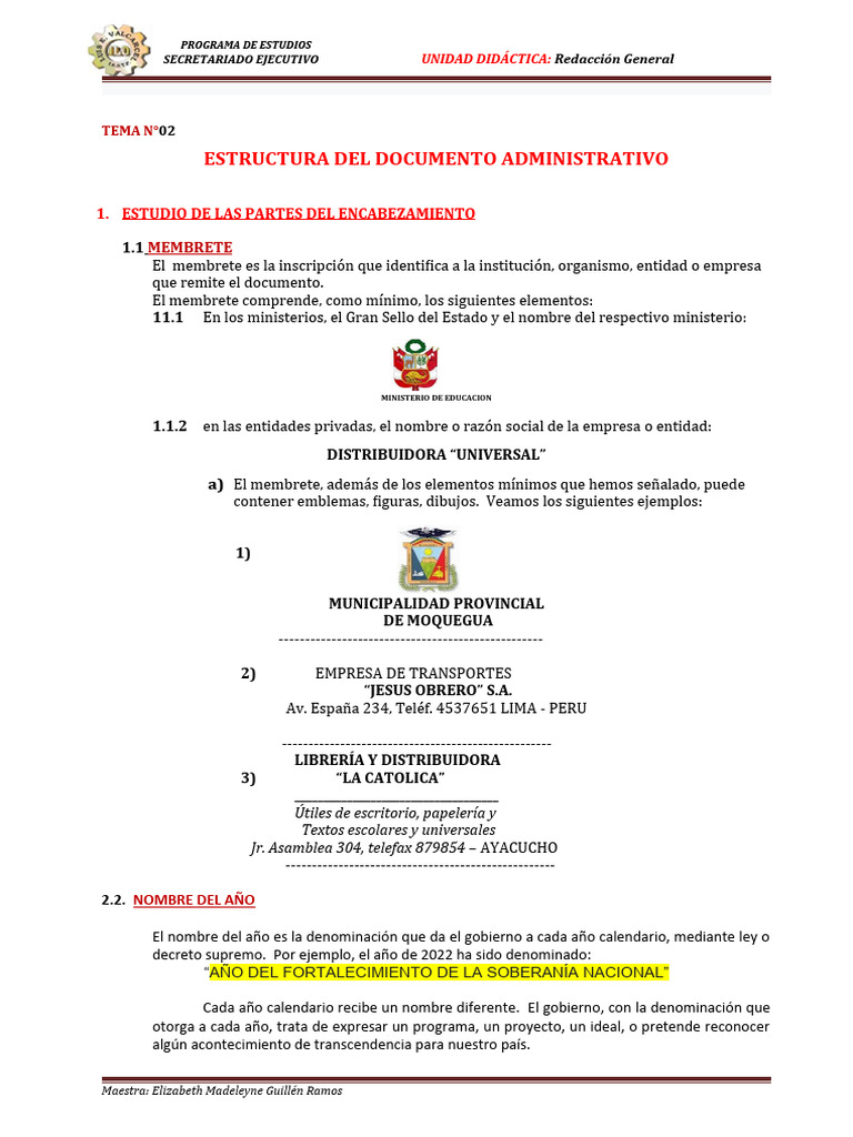 Estructura Del Documento Administrativo | PDF | Lingüística