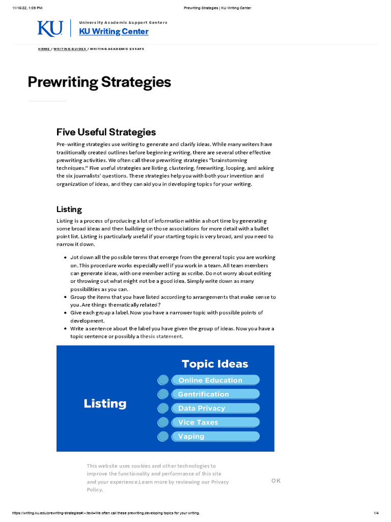 Effective Prewriting Strategies Guide | PDF | Learning | Human ...