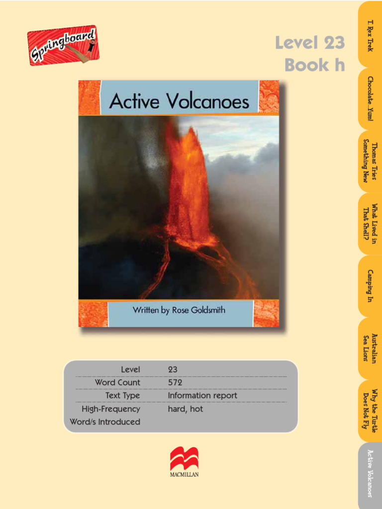 Springboard 2 Teacher Pack Level 23 Book H Active Volcanoes | PDF ...