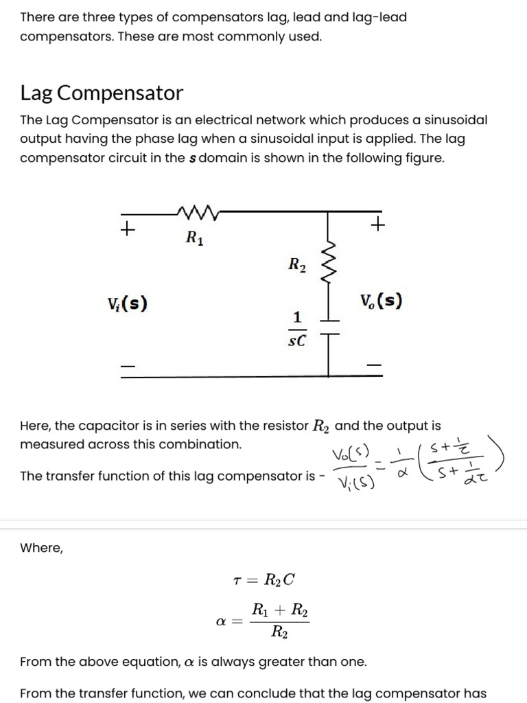 Compensators | PDF | Phase (Waves) | Electrical Network