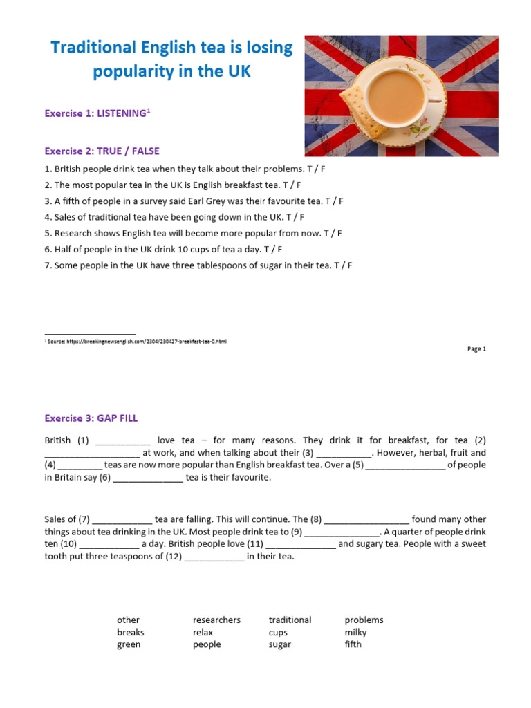Decline of Traditional English Tea | PDF | Tea | Teaspoon