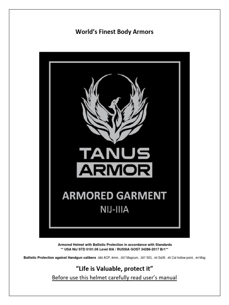 Samurai P8 Basic Model Ballistic Helmet User Manual | PDF | Armour