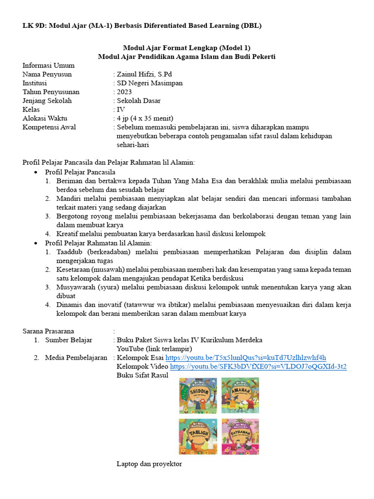 Modul Ajar DBL | PDF