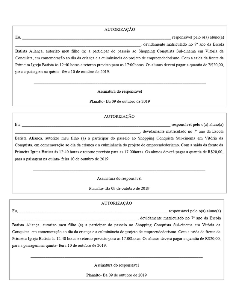 Autorização para o Cinema | PDF Autorização para o Cinema | PDF