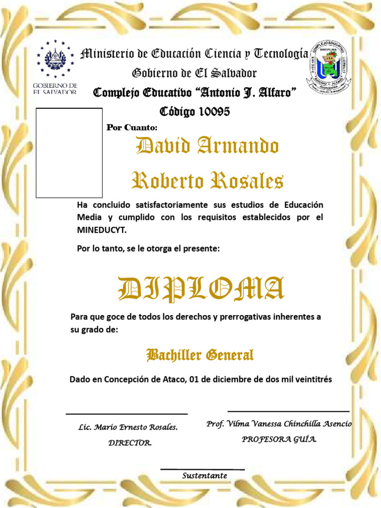 Diploma de Octavo Grado | PDF