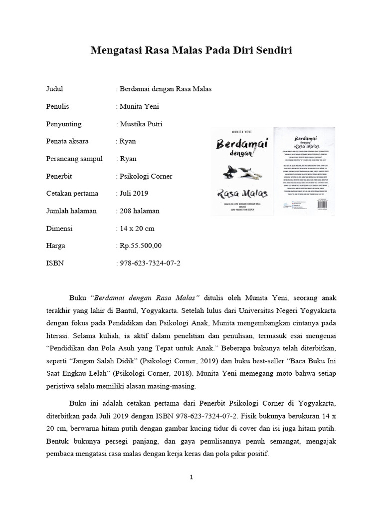 (FINAL) Berdamai Dengan Rasa Malas | PDF