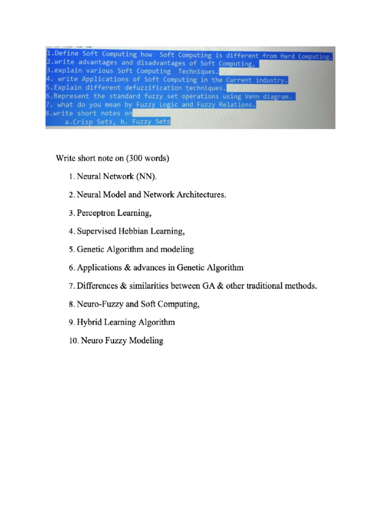 Soft Computing | PDF | Artificial Neural Network | Genetic Algorithm