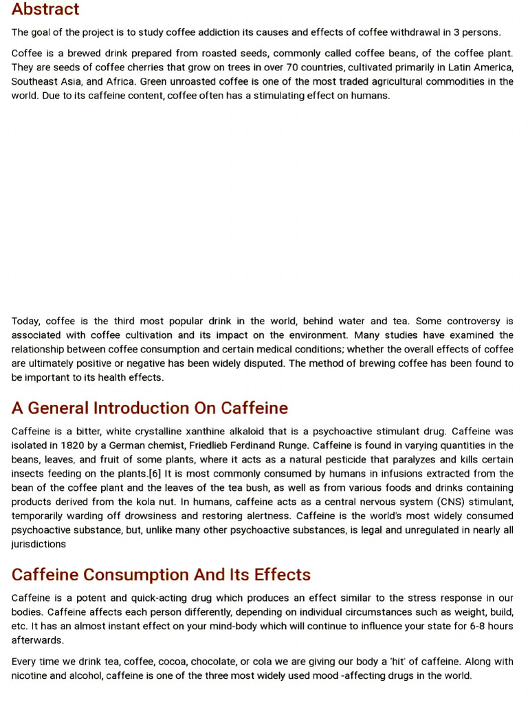 Effects of Caffeine | PDF | Caffeine | Coffee