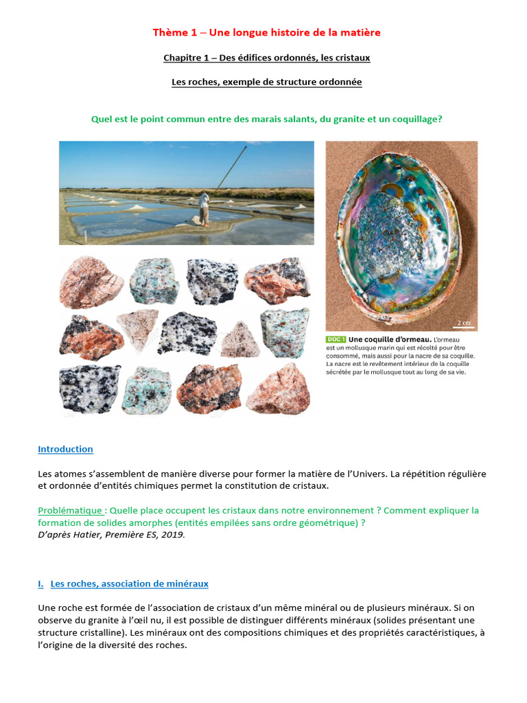 Cristaux et Roches : Une Exploration | PDF | Minéral | Cristal