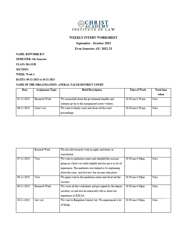 Weekly Worksheet 4 | PDF