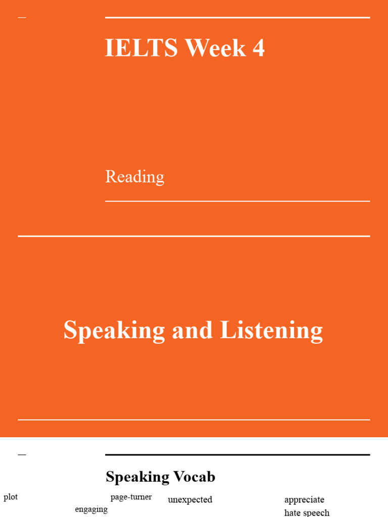 IELTS Week 4 Reading | PDF | Books | Experience