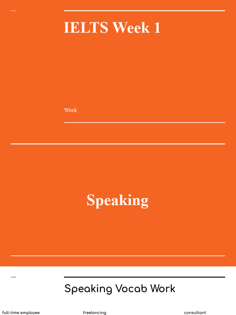Ielts Week 1 Work | PDF | Job Interview | Business