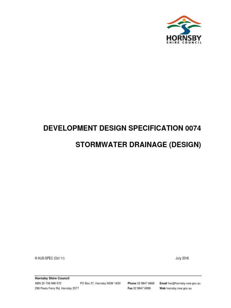 0074 Stormwater Drainage Design | PDF | Stormwater | Drainage Basin