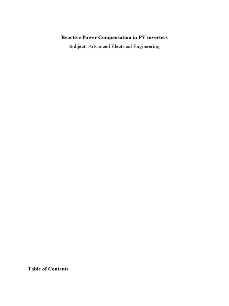 Reactive Power Compensation In Pv Inverters Autorecovered Pdf
