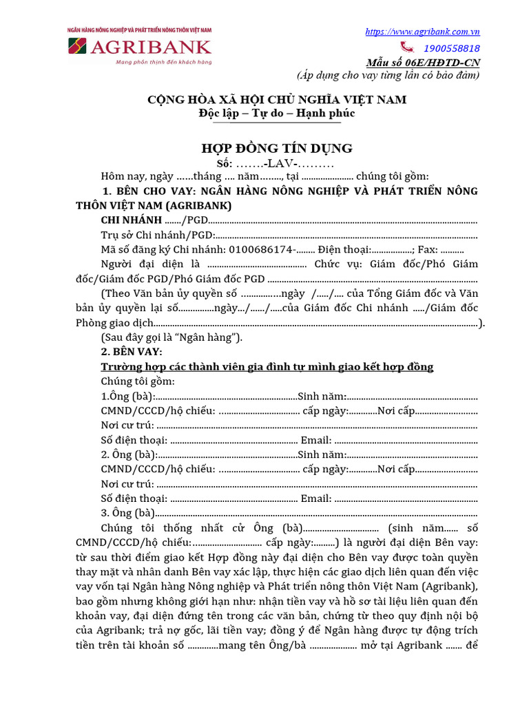 MS 06E. HDTD-CN HDTD Cho Vay Tung Lan Co TSBD | PDF