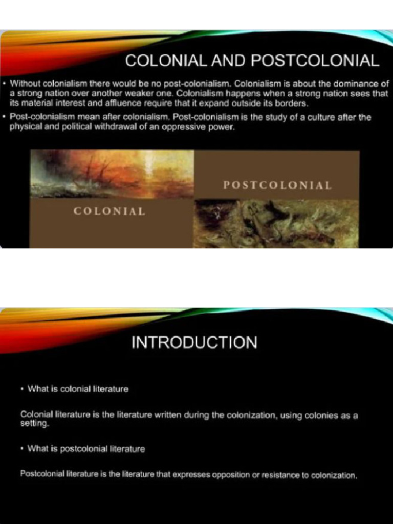Colonial Vrs Post Colonial Literature (Maryam) | PDF