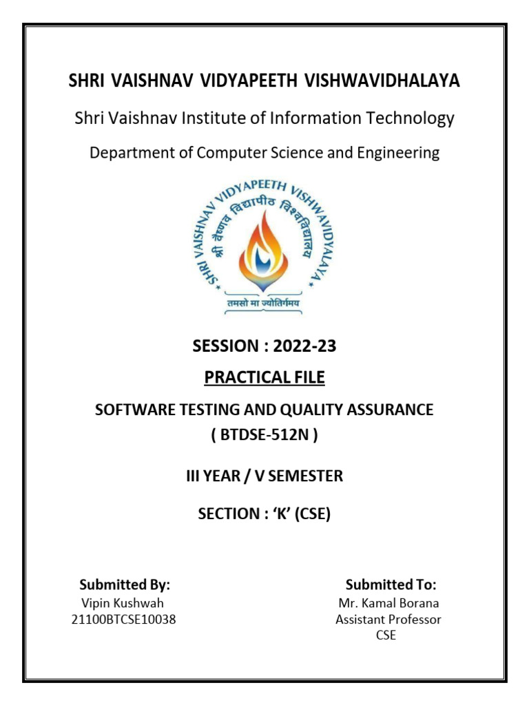 STQA Main File | PDF | Quadratic Equation | Graphical User Interfaces