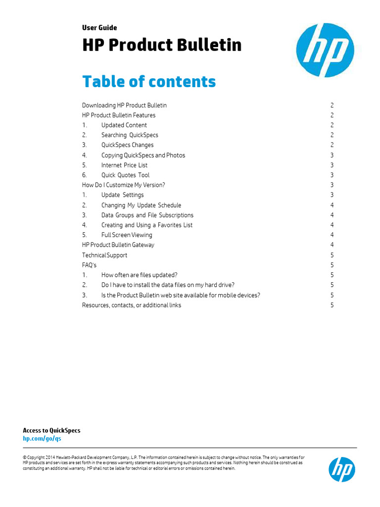 Product Bulletin User Guide | PDF | Computer File | Hewlett Packard