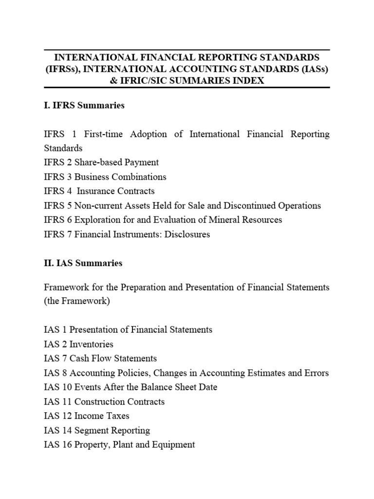International Financial Reporting Standards | PDF | International Financial Reporting Standards ...