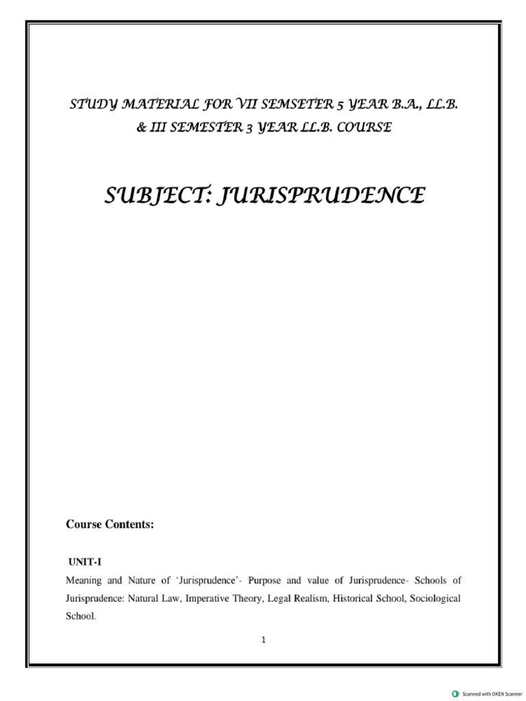 JURISPRUDENCE ALL UNITS Notes | PDF JURISPRUDENCE ALL UNITS Notes | PDF