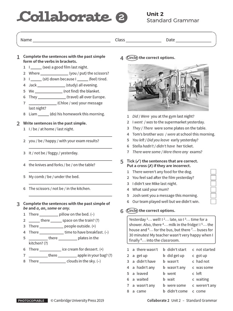 COL TRB 2 Standard Grammar Unit 2 Without Answers | PDF | Language ...