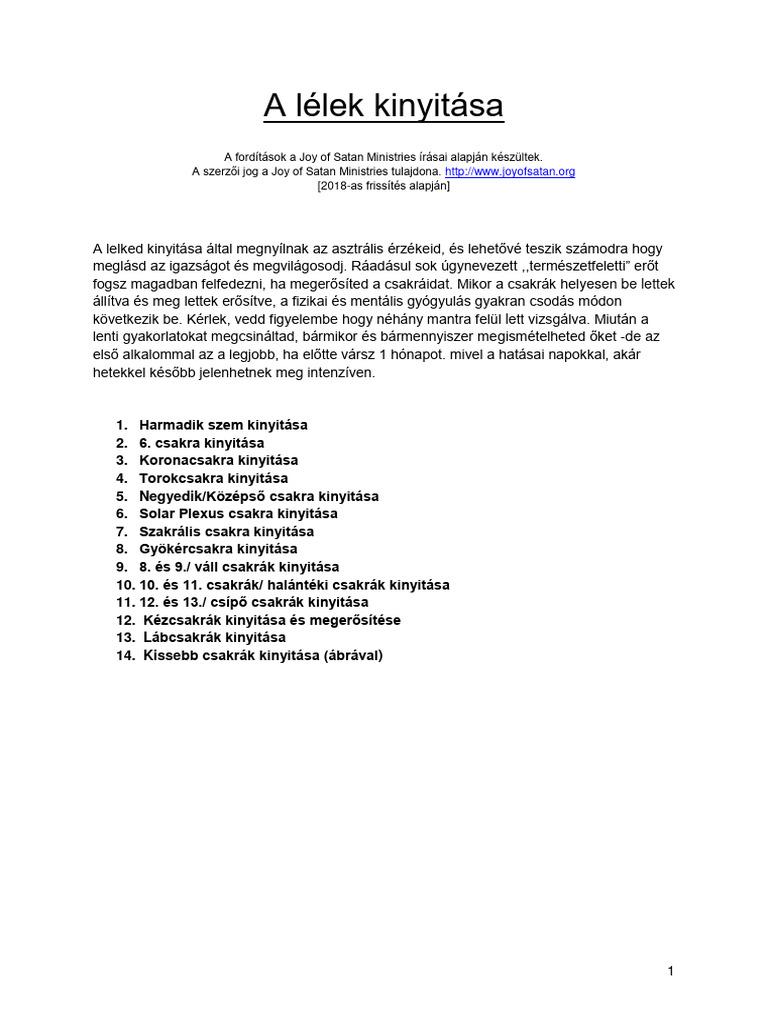 Lelek Kinyitasa-1 | PDF