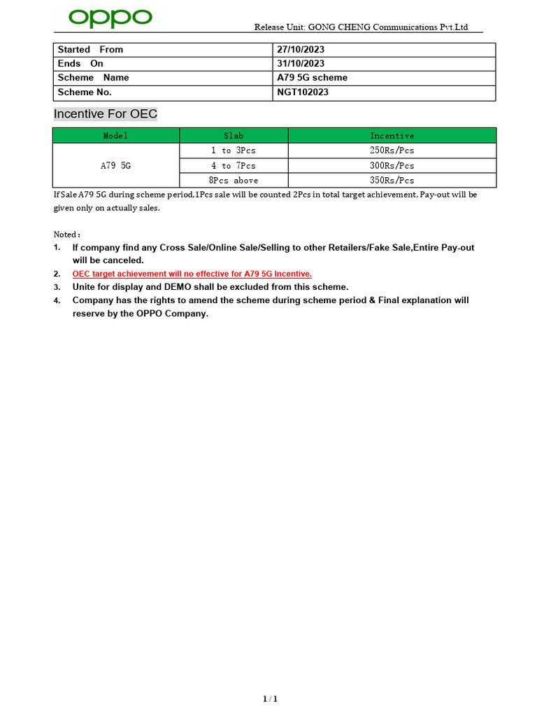A79 OEC Scheme | PDF