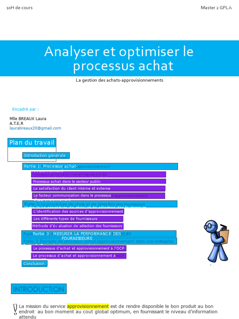 Cours À Imprimer Analyser Et Optimiser Le Processus Achat | PDF | Facture | Business