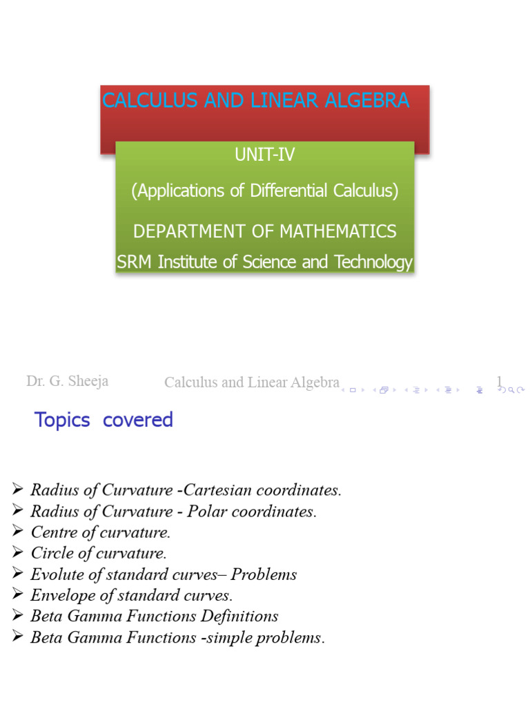 Maths Unit 4 | PDF | Curvature | Curve