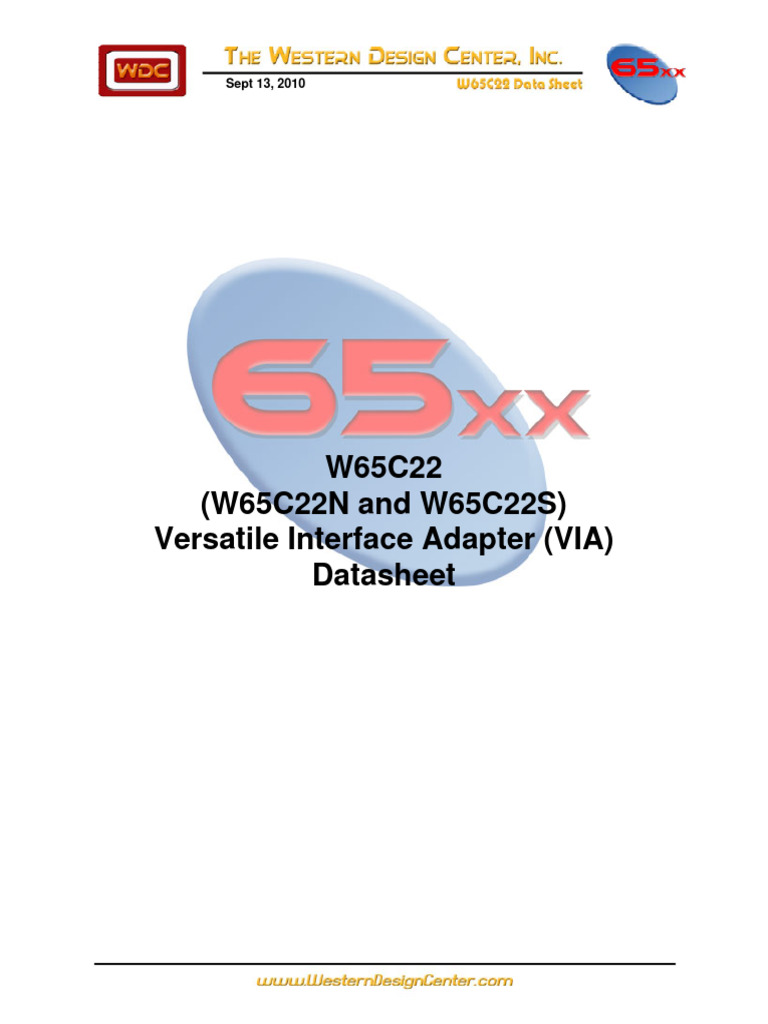 W65C22 (W65C22N and W65C22S) Versatile Interface Adapter (VIA) Datasheet | PDF | Information And ...